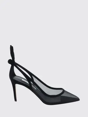 AQUAZZURA Bow Tie Mesh And Suede Court Shoes With Cut-out Knot And High Heel