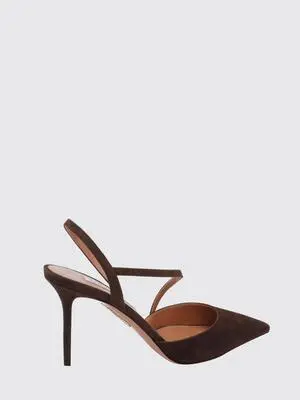 AQUAZZURA Dynasty Suede Calfskin Slingbacks With Stiletto Heel