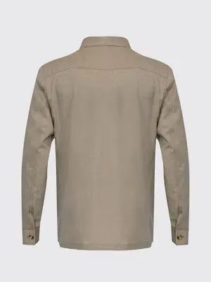 BRIGLIA 1949 Shirt Jacket In A Cotton Blend With Flap Pockets And Hidden Buttons - Sand