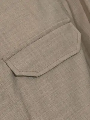 BRIGLIA 1949 Shirt Jacket In A Cotton Blend With Flap Pockets And Hidden Buttons - Sand