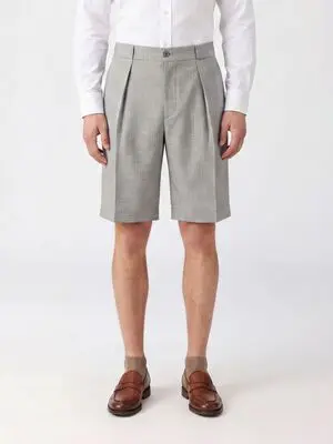 BRIGLIA 1949 Tailored Knee-length Bermuda Shorts In A Wool Blend With Slash Pockets - Pearl