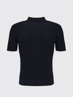 Fedeli Pure Cotton Knit Short-sleeved Polo - Blue