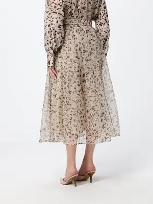 Brunello Cucinelli Abstract-print Silk A-line Midi Skirt For