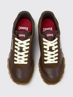 Camper Drift Walk Leather And Suede Sneakers With Embroidered Logo