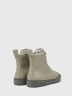 Camper Peu Touring Smooth Leather Boots With Side Zip - Beige