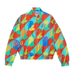 Gucci Bunny Print Twill Zip Jacket - Multicolor
