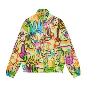 Gucci Bunny Print Full Zipped Jersey Jacket - Multicolor