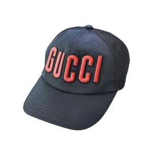 Gucci Embroidered Logo Baseball Cap /red - Black