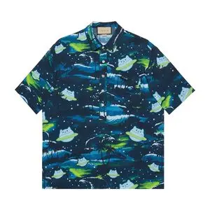 Gucci Abstract Print Short-sleeve Shirt - Blue