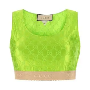Gucci Gg Embroidered Silk Vest - Green