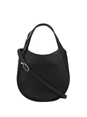 Longchamp Le Foulonné Leather Hand Bag - Black