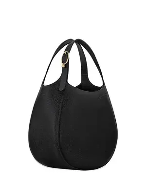 Longchamp Le Foulonné Leather Hand Bag - Black