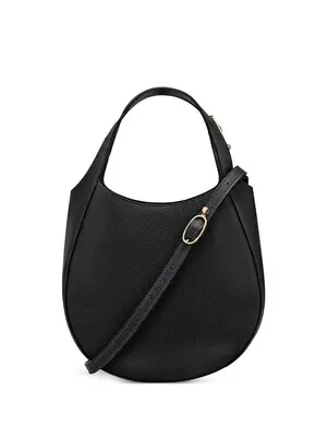 Longchamp Le Foulonné Leather Hand Bag - Black