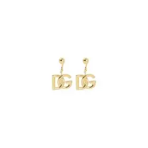 Dolce & Gabbana Golden-tone Dg Drop Earrings - Silver