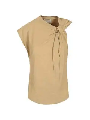 Isabel Marant Étoile Nayda Cotton Jersey T-shirt With Front Knot Detailing - Cream