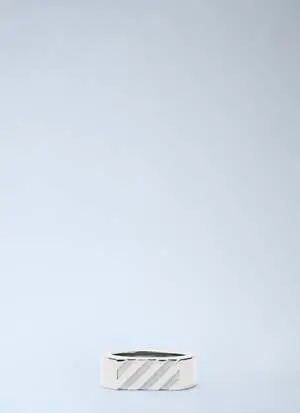 Off-White Diag Band Ring - Silver