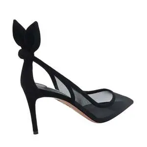 AQUAZZURA Bow Tie Mesh Pump 85 - Black