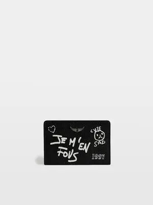Zadig&Voltaire Zv Pass Arty Tag Card Holder - Black
