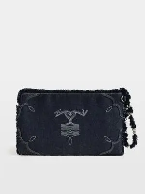 Zadig&Voltaire Angel Denim Western Clutch