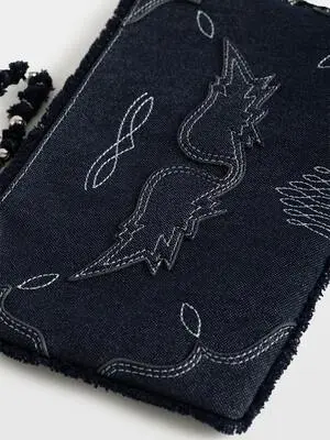 Zadig&Voltaire Angel Denim Western Clutch