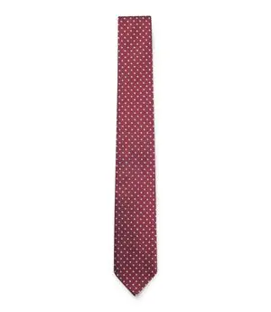 BOSS BOSS Silk-Blend Tie With Micro Pattern Light Red