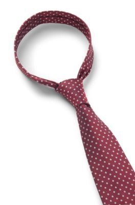 BOSS Silk-blend Tie With Micro Pattern - Light Red