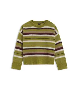 BOSS Oversized-fit Alpaca-blend Sweater With Stripes - Patterned