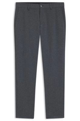 BOSS Slim-fit Micro-patterned Stretch Cotton Pants