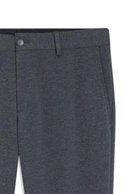 BOSS Slim-fit Micro-patterned Stretch Cotton Pants