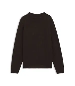 BOSS Alpaca-blend Ribbed Mock Neck Sweater With Raglan Sleeves - Brown