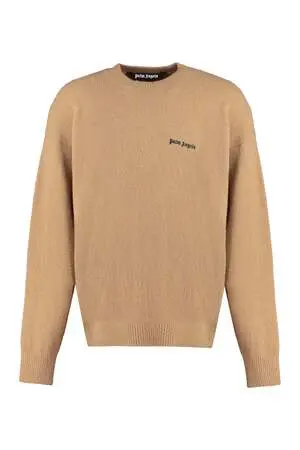 Palm Angels Logo Crew-neck Sweater - Camel