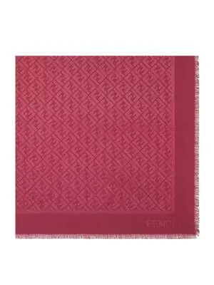 Fendi Ff Motif Jacquard Scarf 140 Cm X 140 Cm - Rosso