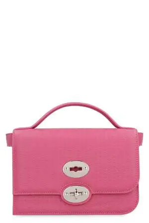 ZANELLATO Ella Leather Handbag With Turn Lock Closure - Fuchsia