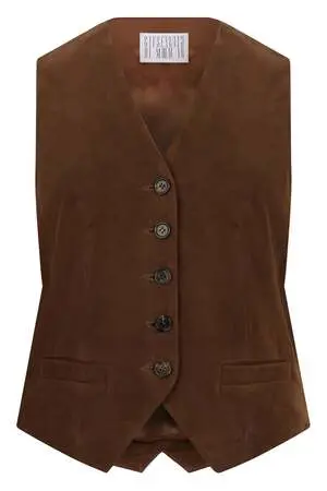 Giuseppe Di Morabito Slim Fit Suede Vest - Brown