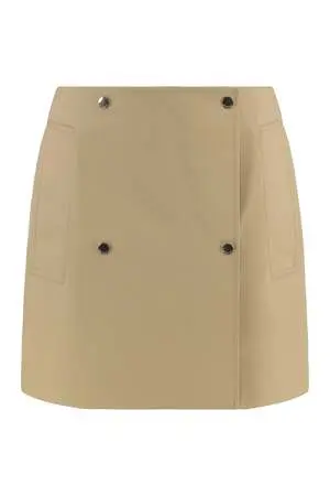 Burberry Double Gabardine Mini Trench Skirt - Beige