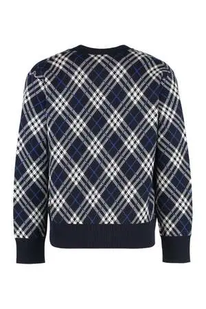Burberry Wool Vintage Check Cardigan - Blue