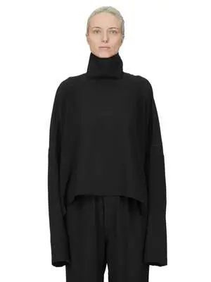 Rick Owens High Neck Long Sleeve Top - Nero