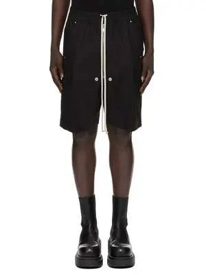 Rick Owens Cargo Shorts With Drawstring Waist And Snap Button Pockets