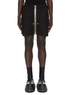 Rick Owens Poplin Shorts With Drawstring Waist - Nero