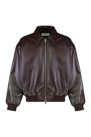 Celine Teddy Jacket In Calfskin - Brown