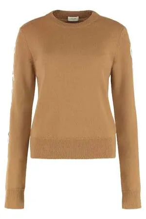 Celine Crewneck Sweater In Wool Cashmere - Camel