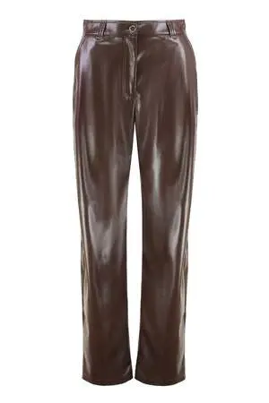 Pinko Faux Leather Balloon Fit Trousers - Brown