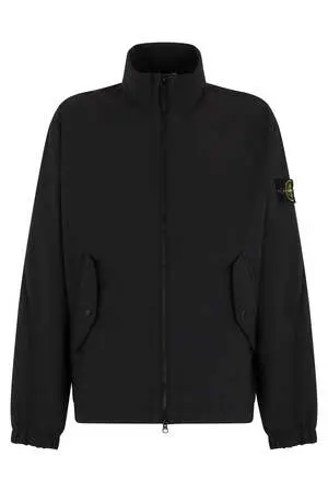 Stone Island Technical Windbreaker With Zip And Pockets Mini Fit - Black