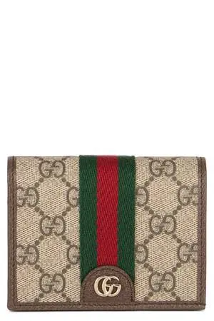 Gucci Elegant Mini Wallet In Iconic Fabric - Beige