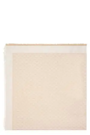 Gucci Gg Jacquard Silk Wool Shawl - Beige