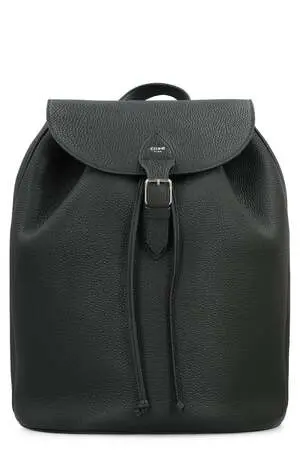 Celine Large Backpack Folco In Grained Calfskin - Black