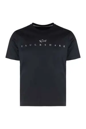 Paul & Shark Cotton Logo Print T-shirt - Blue