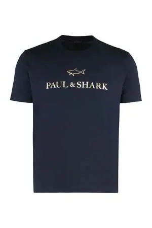 Paul & Shark Cotton Logo Print T-shirt - Blue