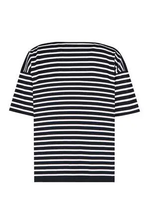 ROBERTO COLLINA Striped Knitted T-shirt - Blue