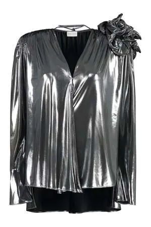 Magda Butrym V-neck Blouse - Silver